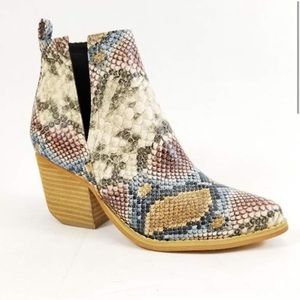 Shoes | Colorful Snake Effect Bootie | Poshmark